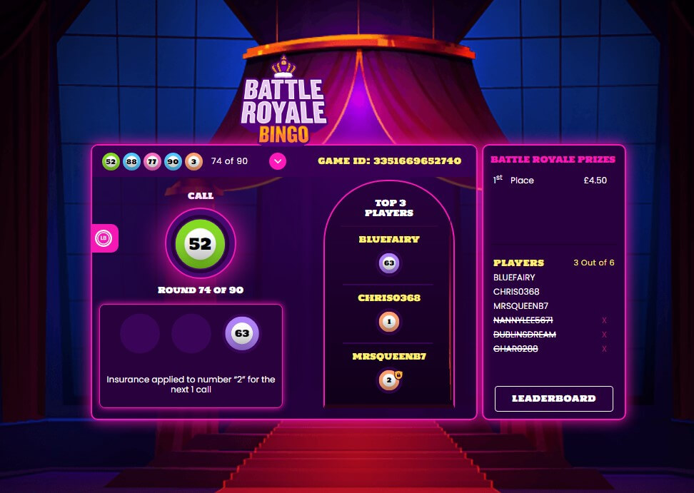 Battle Royale Bingo At Foxy Bingo - How To Play