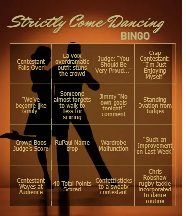 Strictly Come Dancing Bingo Cards - Free and Printable
